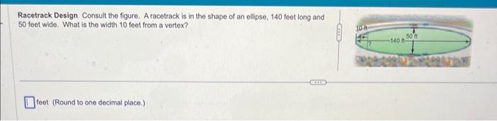 Solved Racetrack Design Consult the figure. A racetrack is | Chegg.com