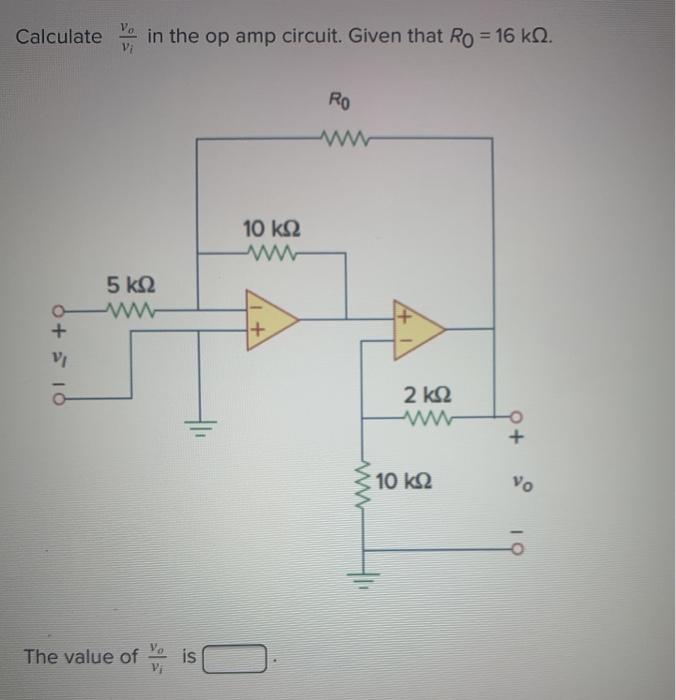 Solved Calculate io in the op amp circuit. Given that Vs = | Chegg.com