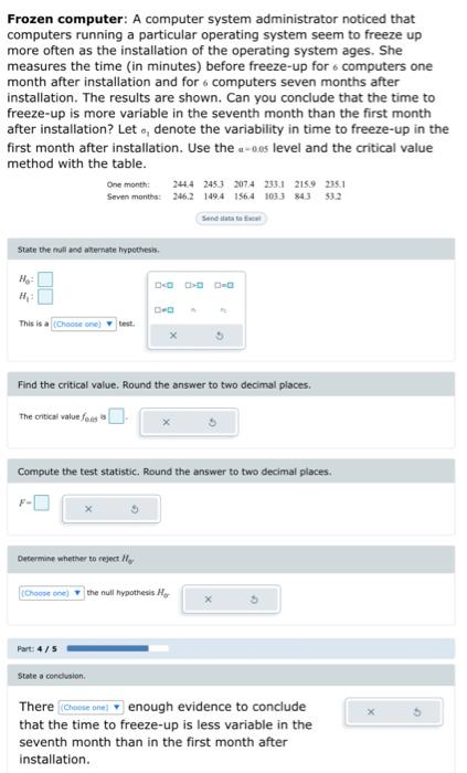 Solved Frozen computer: A computer system administrator | Chegg.com