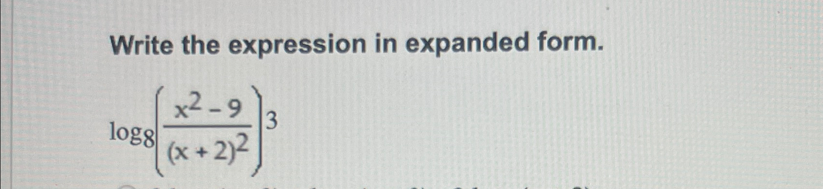 Solved Write the expression in expanded | Chegg.com