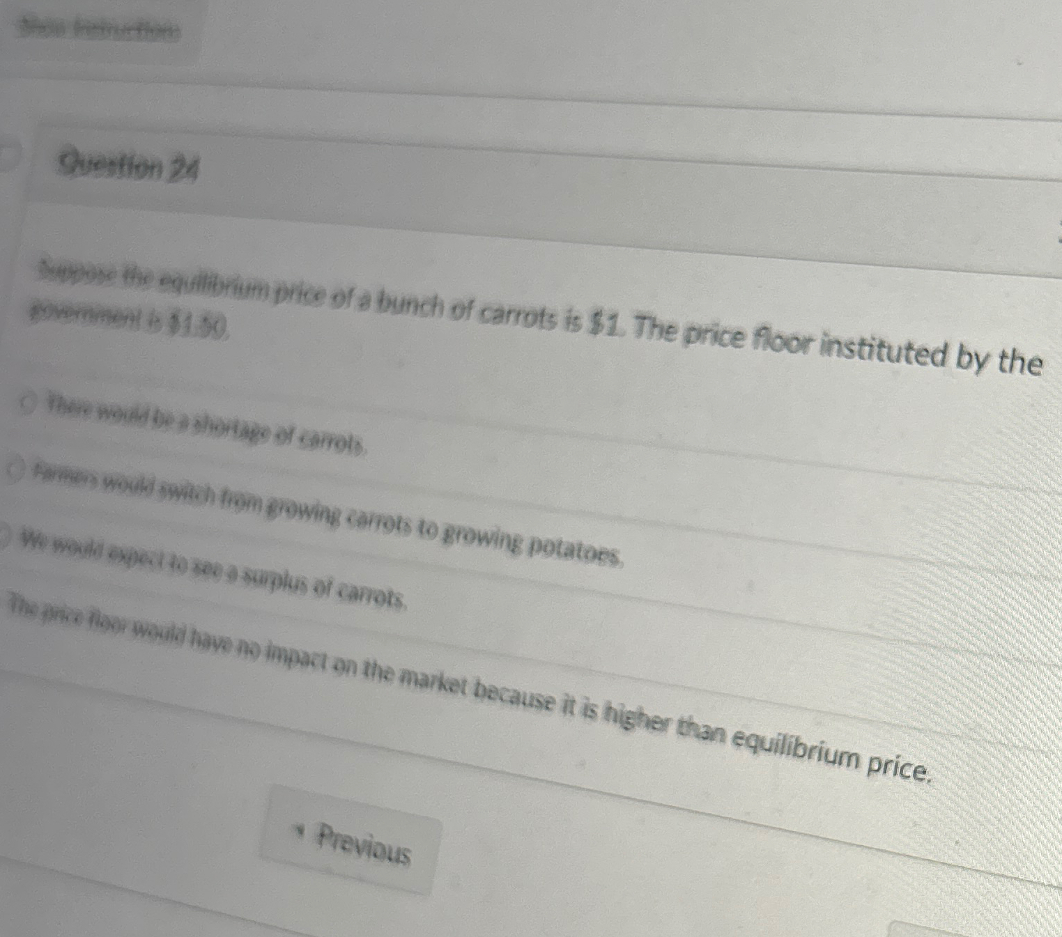 Solved Suppose the equilibrium price of a bunch of carrots | Chegg.com