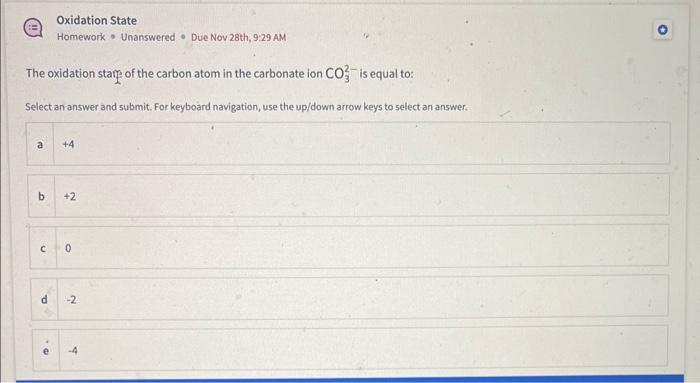 Solved H−Br¨ :Oxidation State Homework - Unanswered * Due | Chegg.com