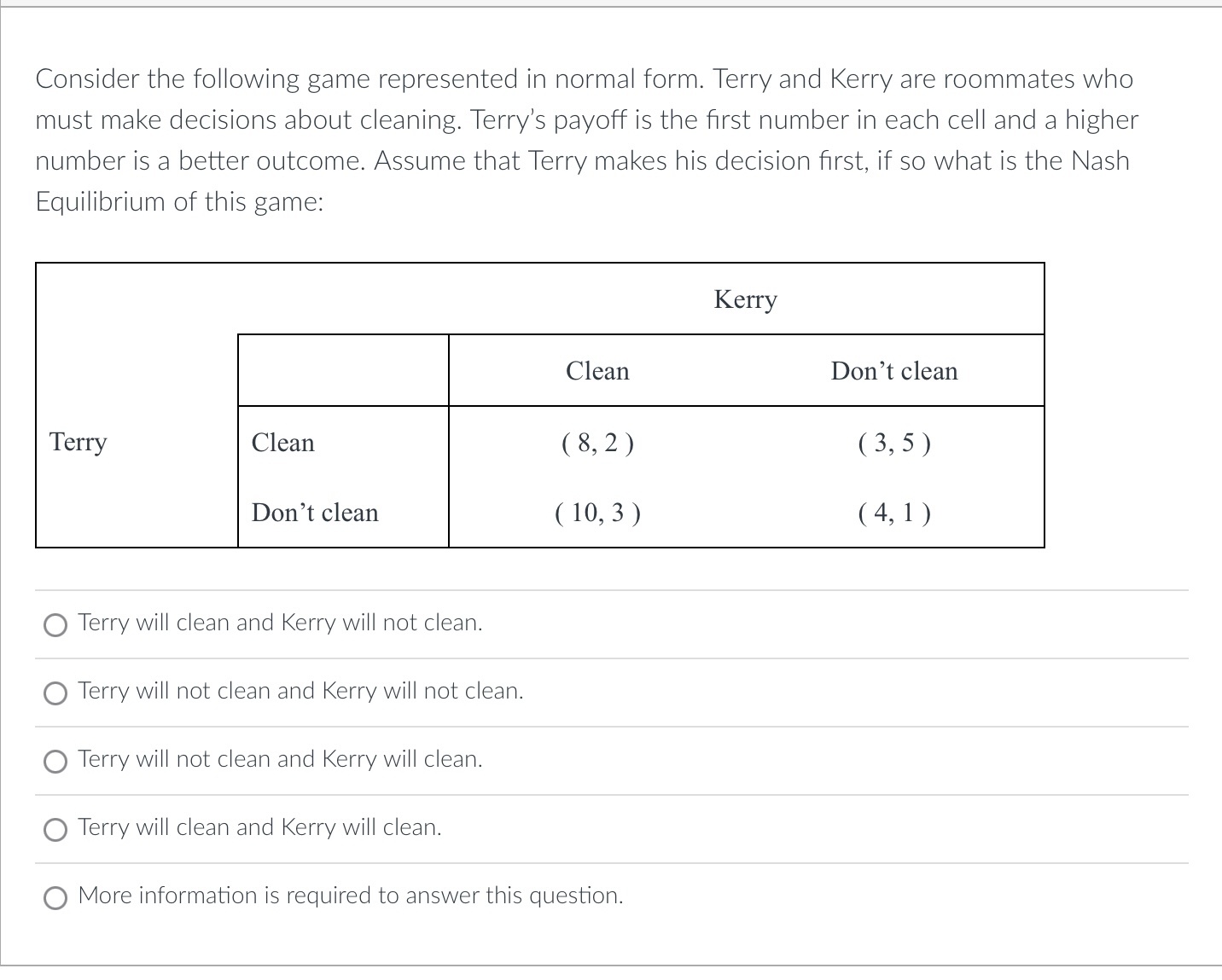 Solved Consider the following game represented in normal | Chegg.com