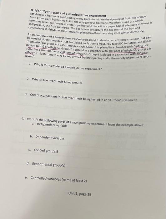 Solved 4. Identify the following parts of a manipulative | Chegg.com