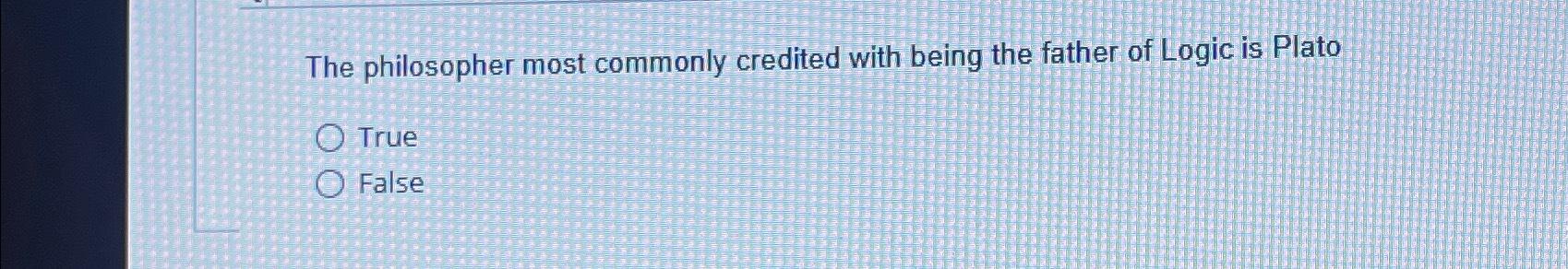 Solved The philosopher most commonly credited with being the | Chegg.com