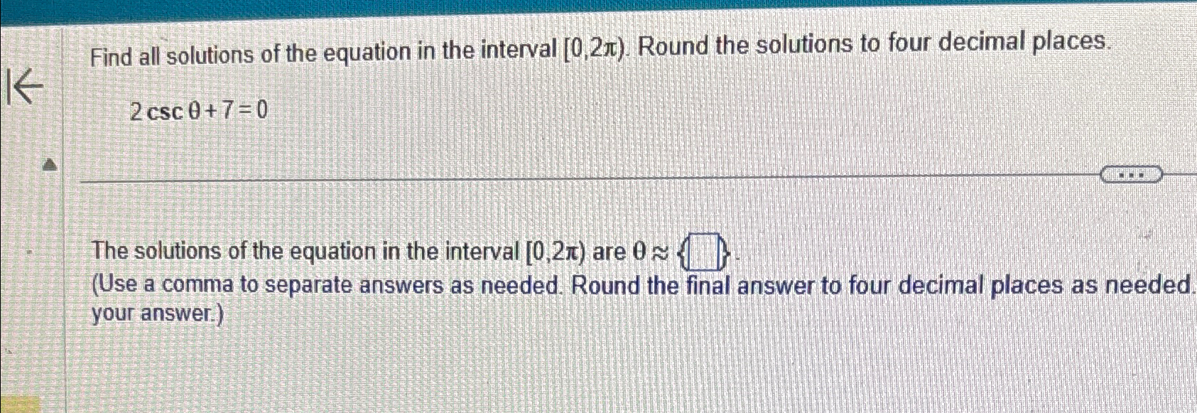 Solved Find all solutions of the equation in the interval | Chegg.com