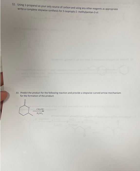 Solved 32. Using 1-propanol as your only source of carbon | Chegg.com