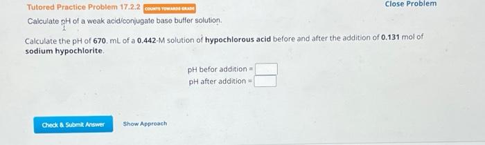 Solved Tutored Practice Problem 17.2.2 Calculate NH of a | Chegg.com