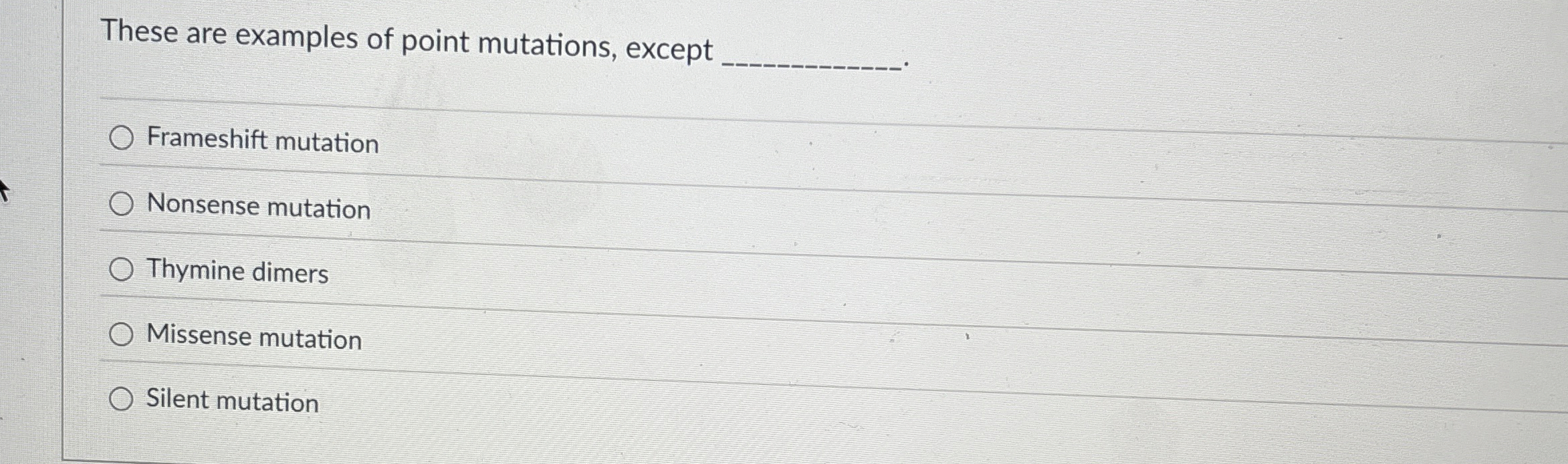 Solved These are examples of point mutations, | Chegg.com