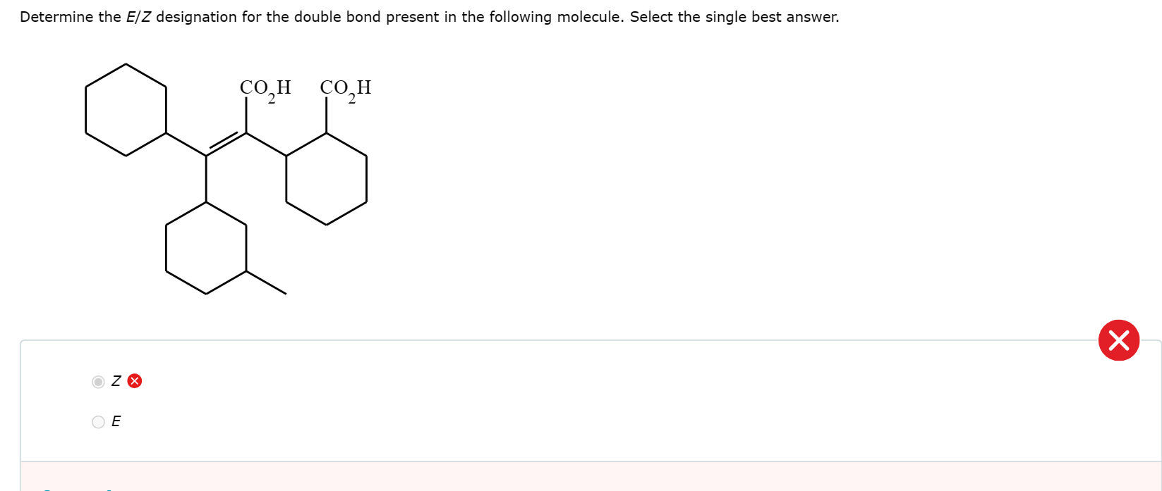 Solved Determine the EZ ﻿designation for the double bond | Chegg.com