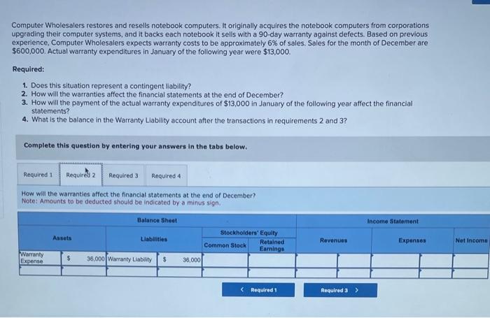 Solved Computer Wholesalers restores and resells notebook | Chegg.com