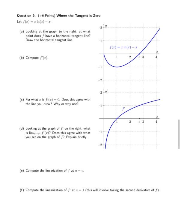 Solved Question 6. (+6 Points) Where the Tangent is Zero Let | Chegg.com