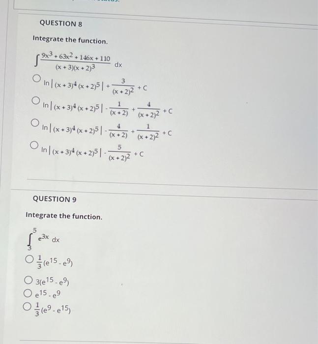 Solved Integrate the function. | Chegg.com