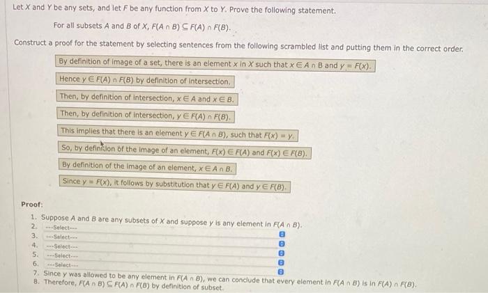Solved Let X and Y be any sets, and let F be any function | Chegg.com