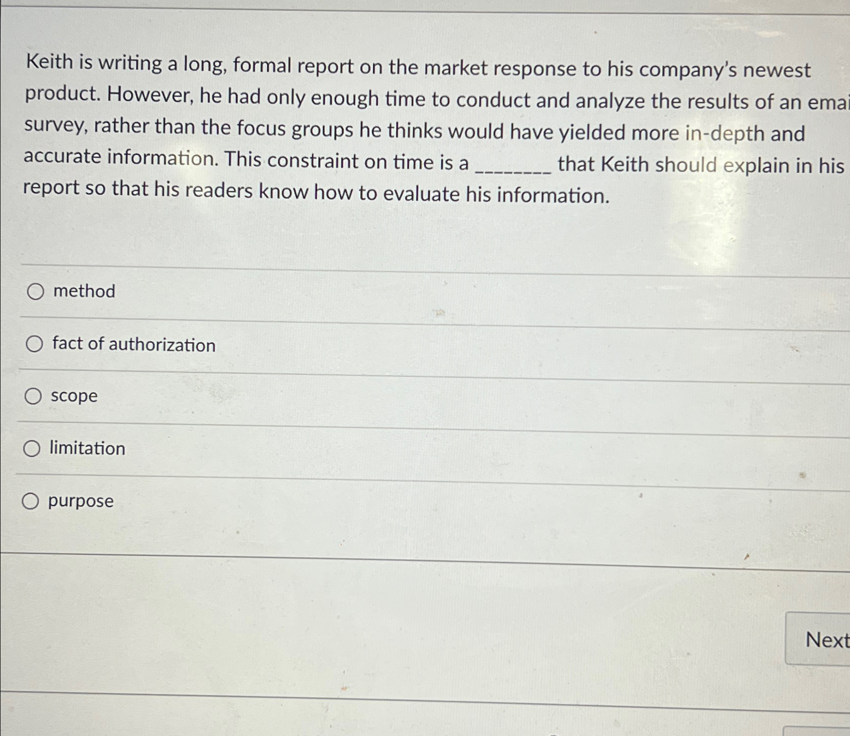 Solved Keith is writing a long, formal report on the market | Chegg.com