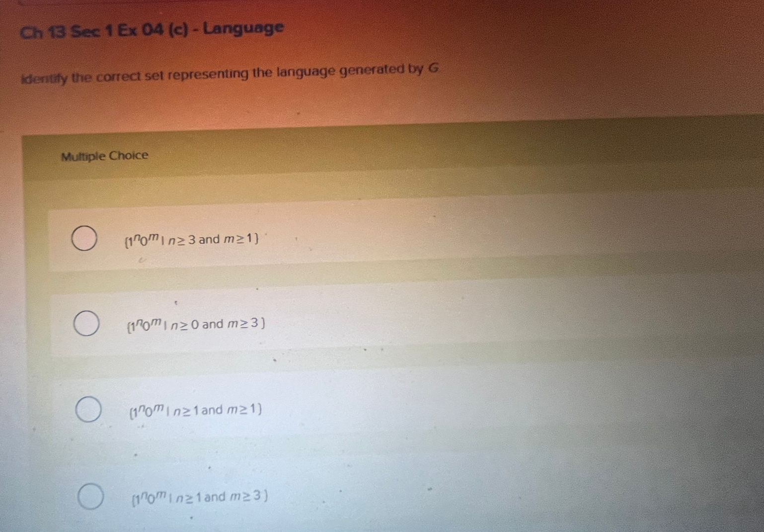 Solved Ch 13 ﻿Sec 1 ﻿Ex 04 (c) - ﻿LanguageIdentify the | Chegg.com