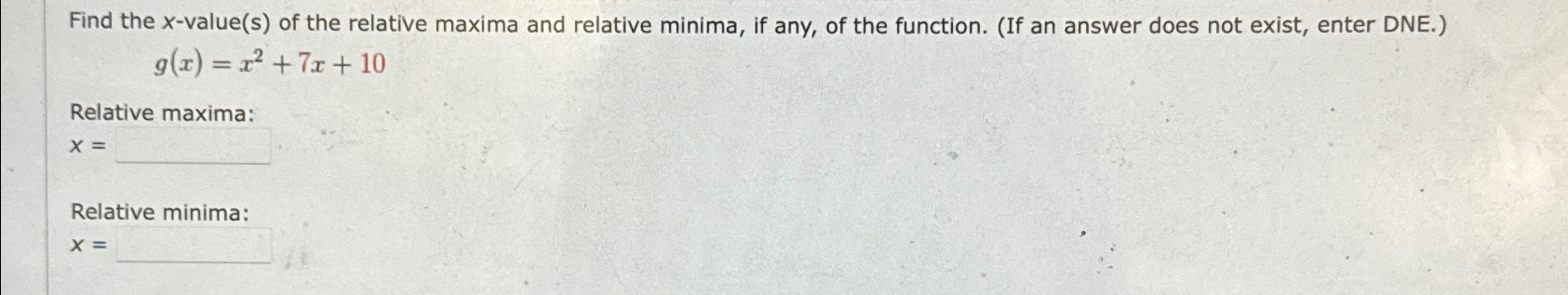 Solved Find the x-value(s) ﻿of the relative maxima and | Chegg.com