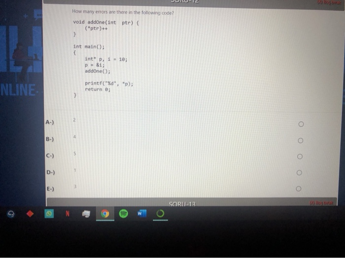 Solved How many errors are there in the following code? void | Chegg.com