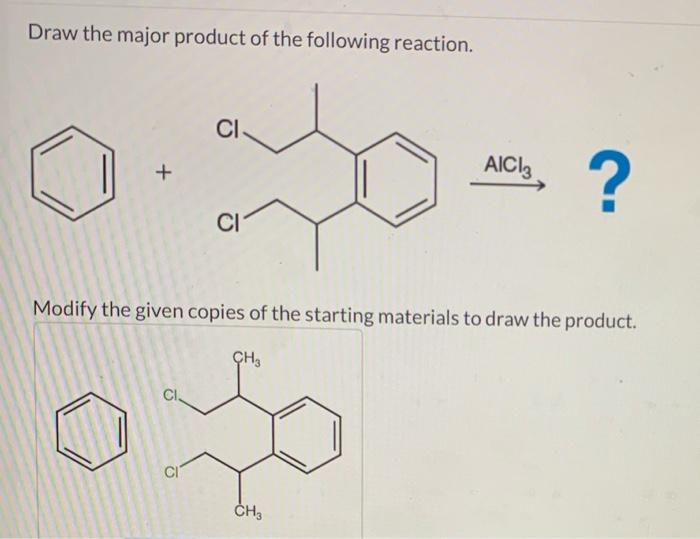 Solved Draw the major product of the following reaction. + | Chegg.com