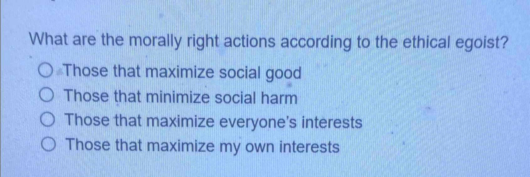 Solved What are the morally right actions according to the | Chegg.com