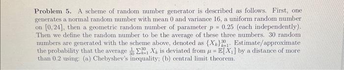 Problem 5. A scheme of random number generator is | Chegg.com