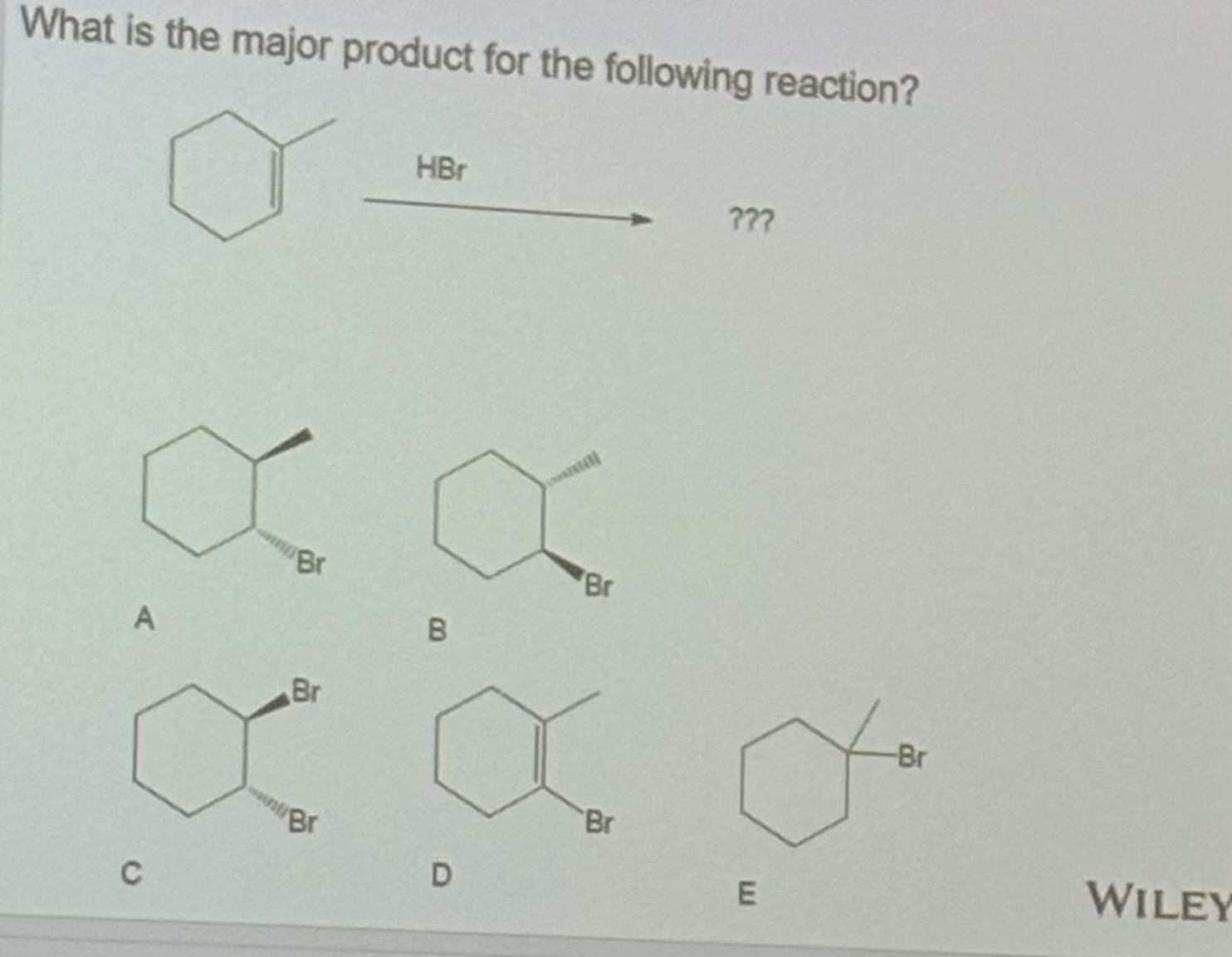 Solved is the major product for the following reaction?ABCD | Chegg.com