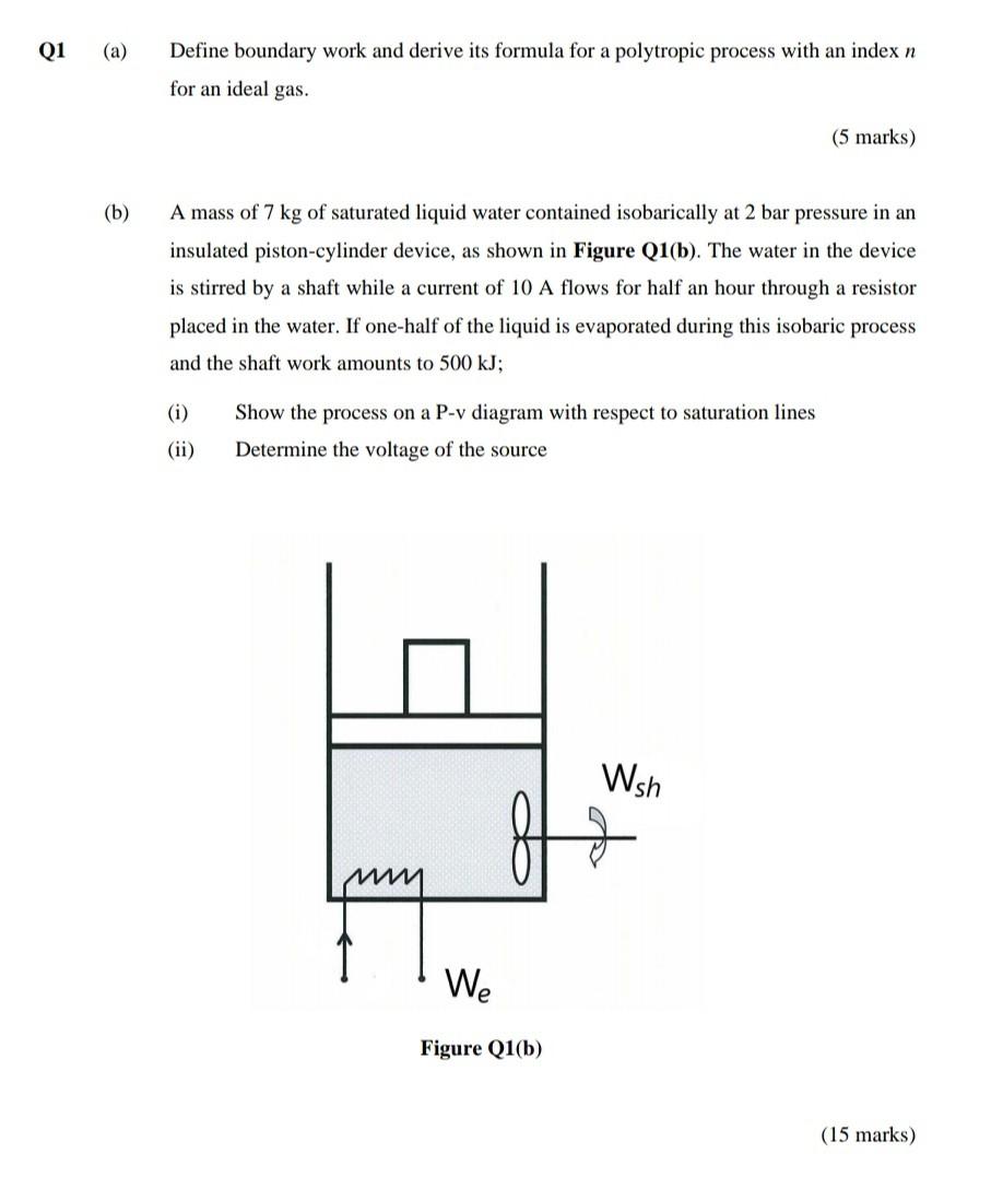 Solved Q1 (a) Define boundary work and derive its formula | Chegg.com
