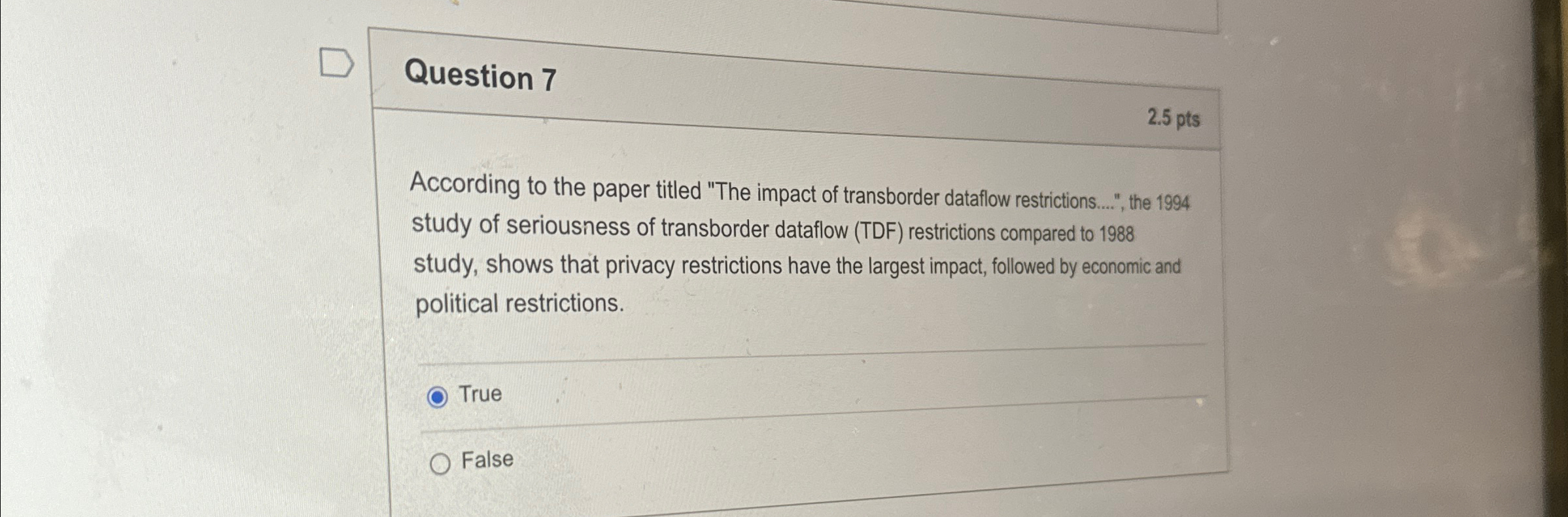 Solved Question 72.5ptsAccording to the paper titled "The | Chegg.com