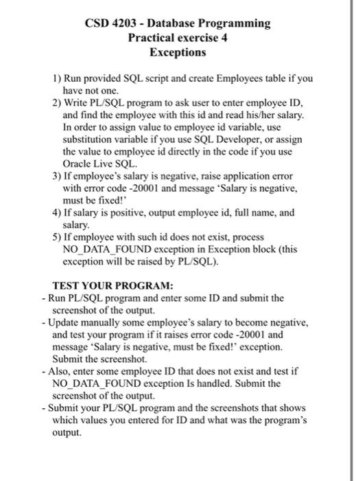 Solved subject is database programming and solve it whole if | Chegg.com