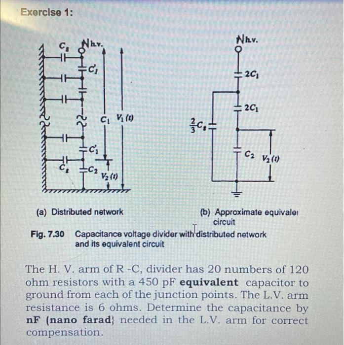 Solved Determine the capacitance needed in the L.V. arm for | Chegg.com