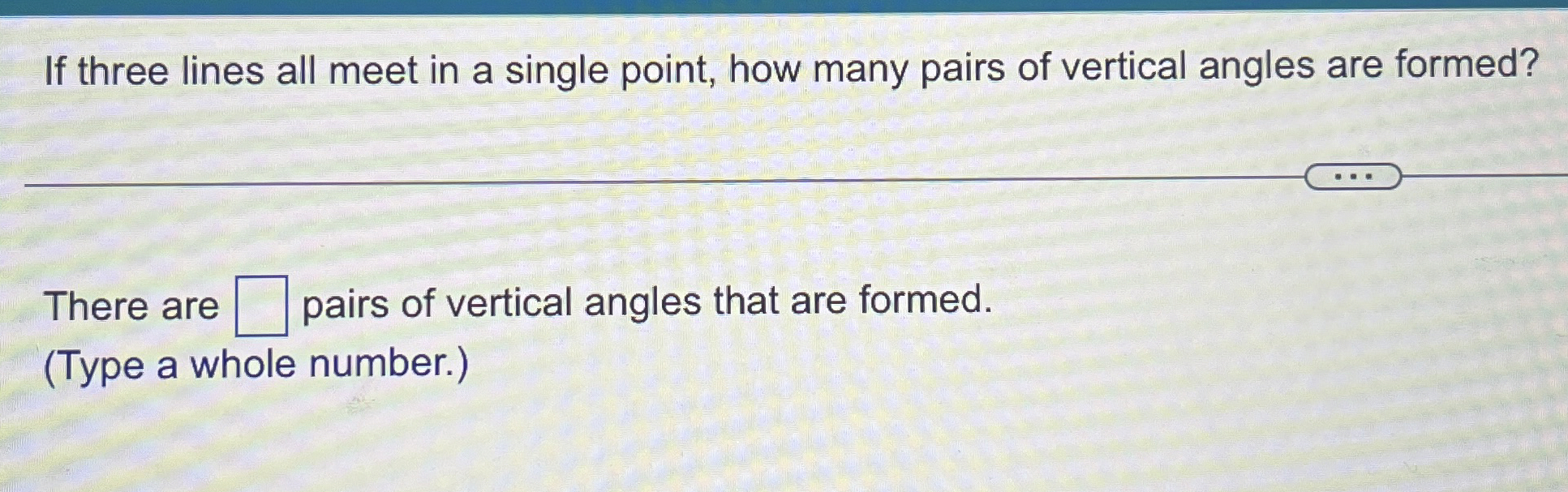 Solved If three lines all meet in a single point, how many | Chegg.com