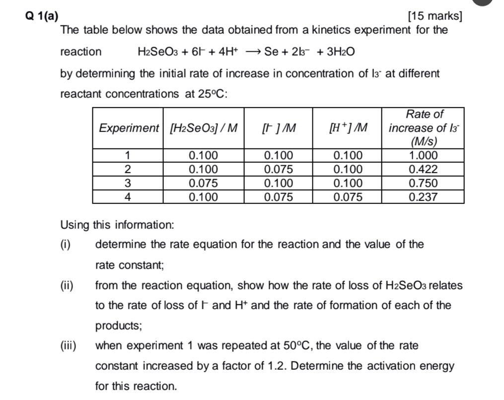 Solved reaction H2SeO3+6 F++4H+→Se+2H−+3H2O by determining | Chegg.com