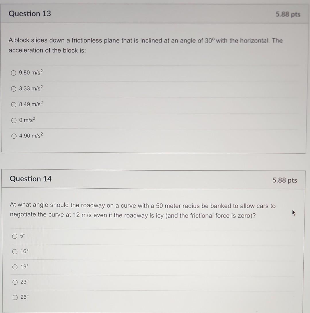 Solved A block slides down a frictionless plane that is | Chegg.com