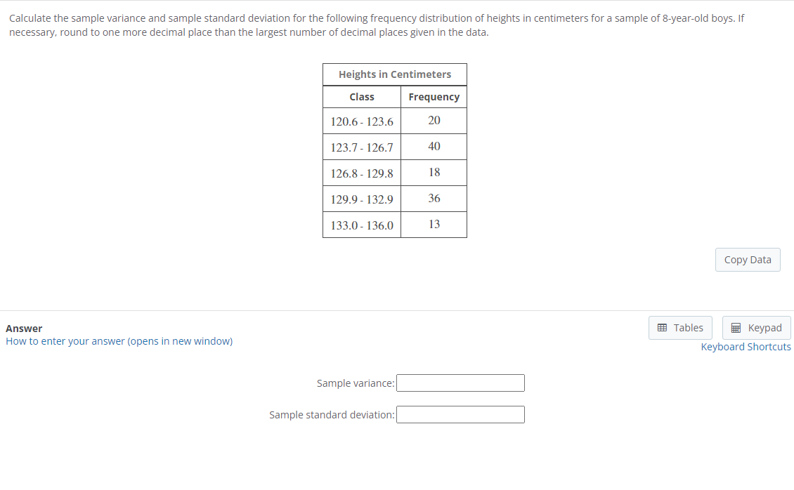 Solved Calculate the sample variance and sample standard | Chegg.com