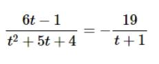 Solved 6t-1t2+5t+4=-19t+1 | Chegg.com