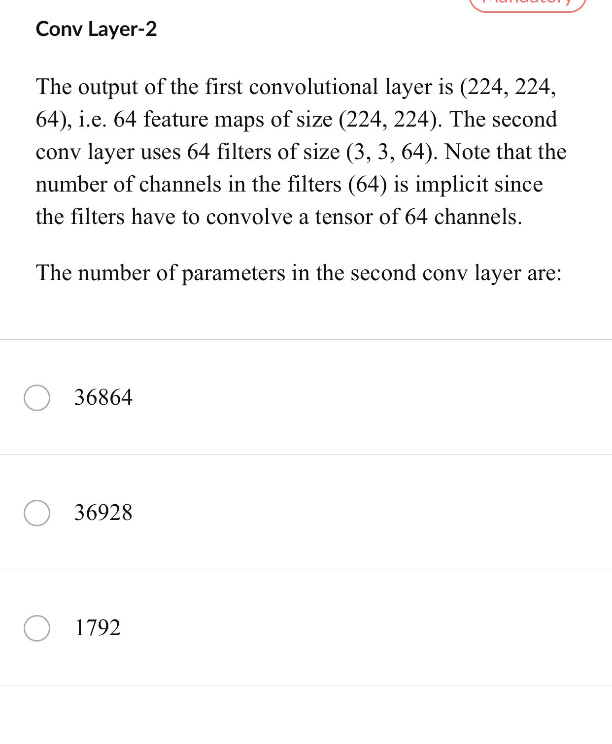 Solved Conv Layer-2The output of the first convolutional | Chegg.com