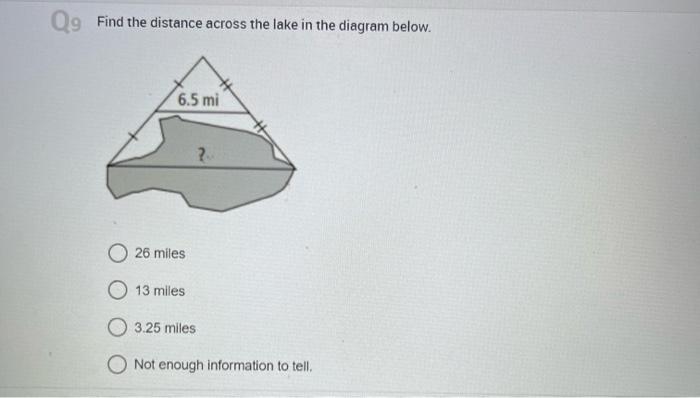 Solved Find the distance across the lake in the diagram | Chegg.com