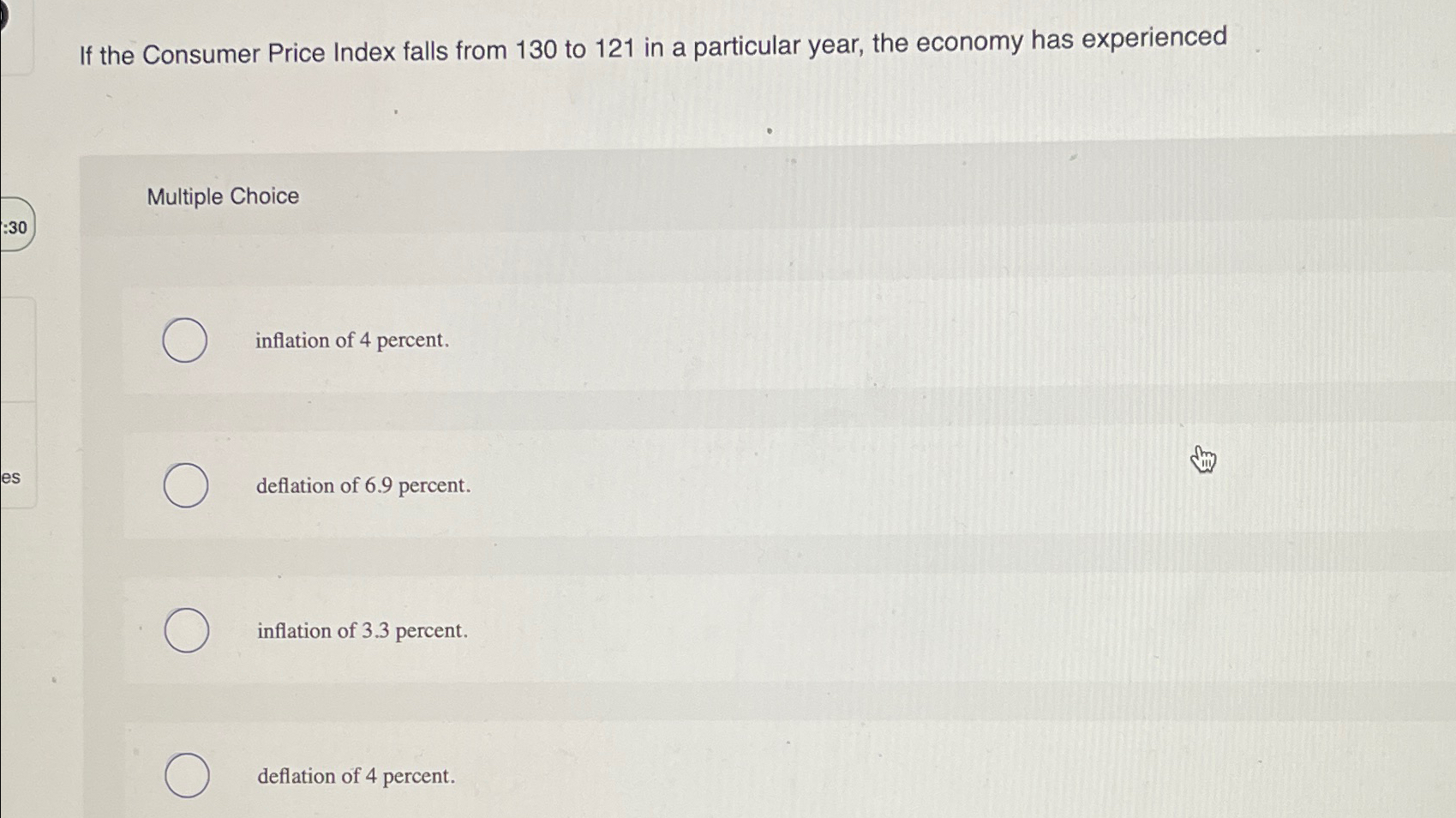 Solved If the Consumer Price Index falls from 130 ﻿to 121 | Chegg.com