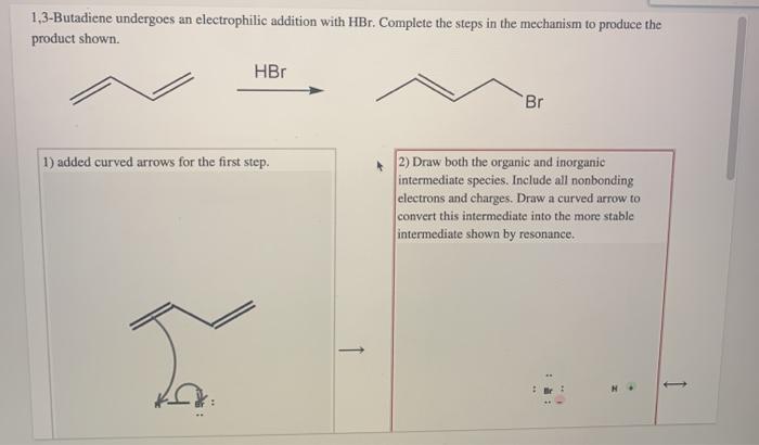 Solved 1,3-Butadiene undergoes an electrophilic addition | Chegg.com