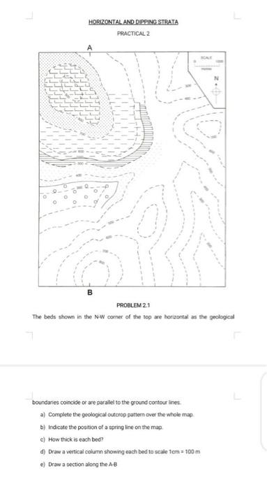 Solved HORIZONTAL AND DIPPING STRATA PRACTICAL 2 B PROBLEM | Chegg.com