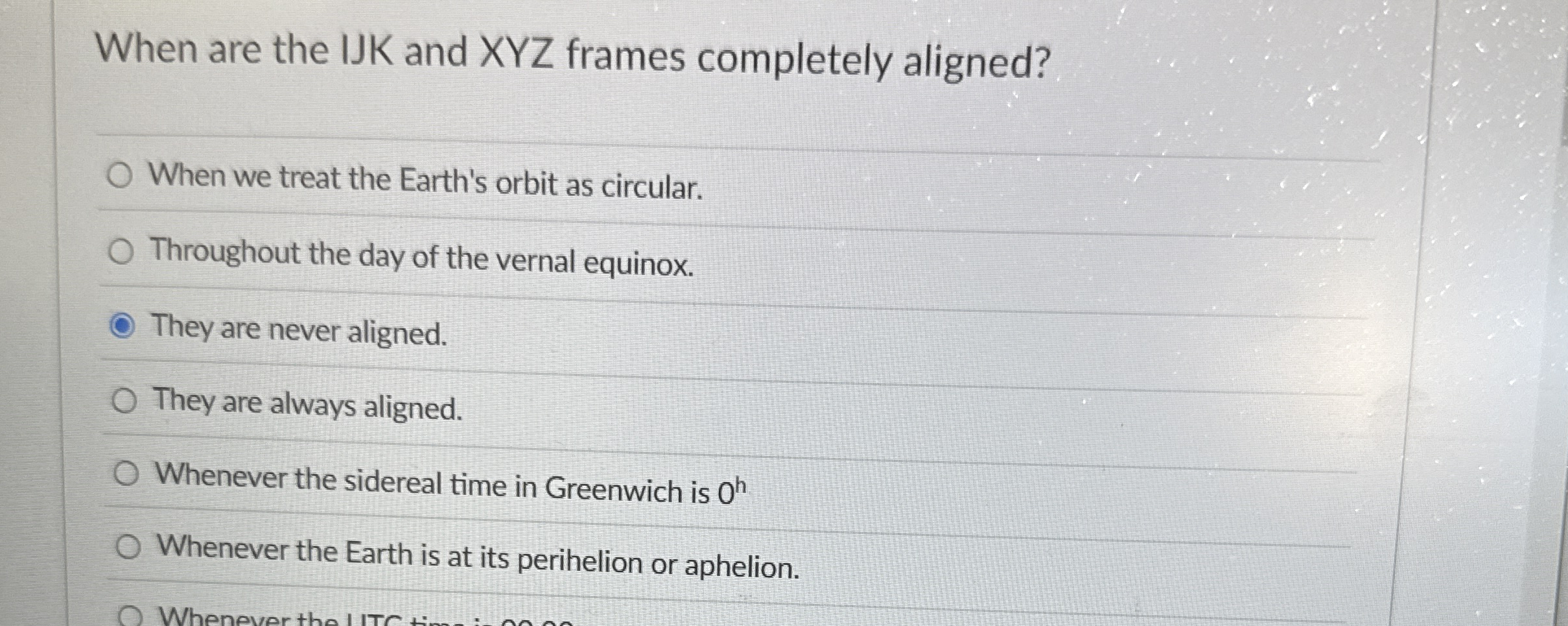 Solved When are the IJK and XYZ frames completely | Chegg.com