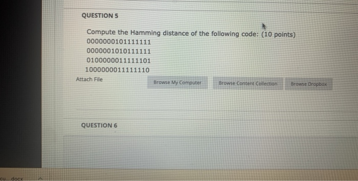 Solved QUESTIONS Compute the Hamming distance of the | Chegg.com