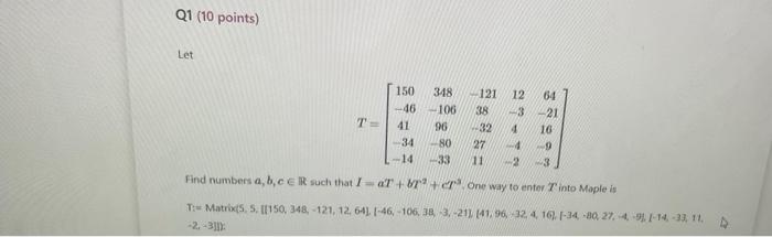 Solved Q1 (10 points) Let | Chegg.com