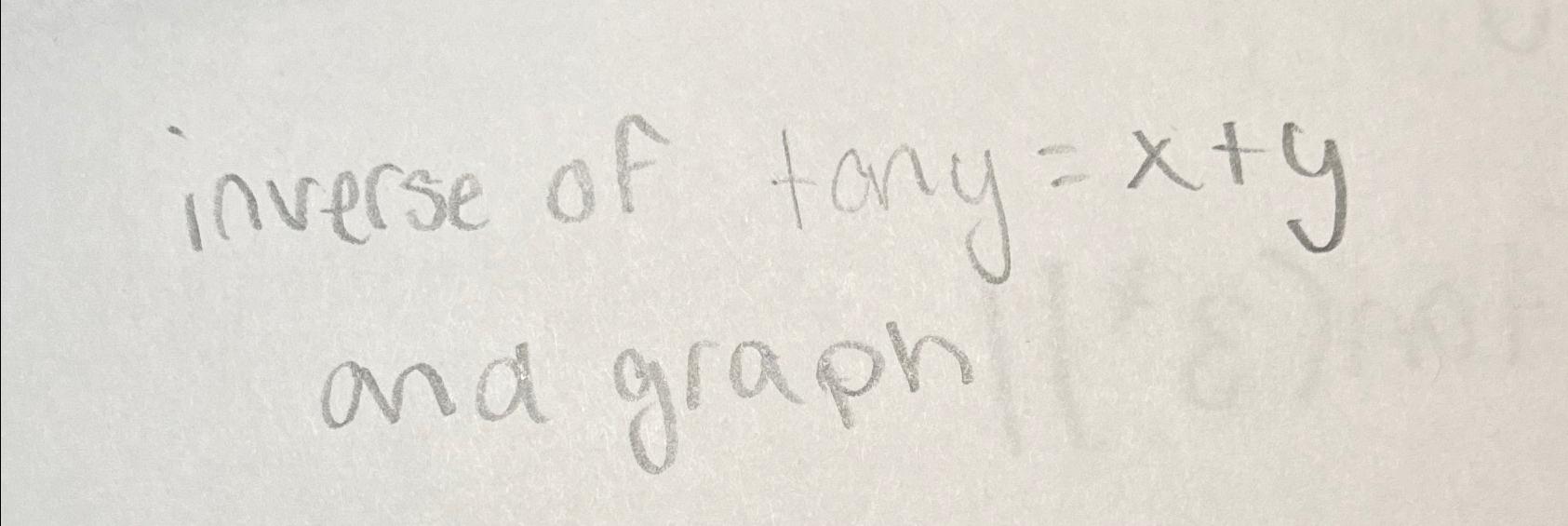 Solved inverse of tany=x+y ﻿and graph | Chegg.com