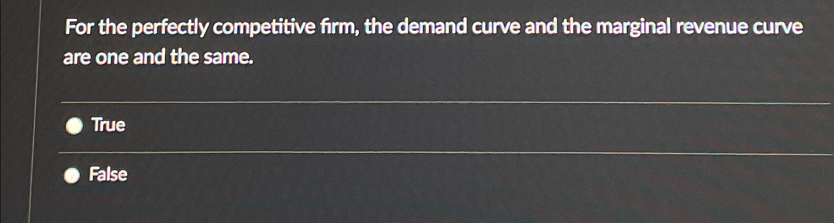 Solved For the perfectly competitive firm, the demand curve | Chegg.com