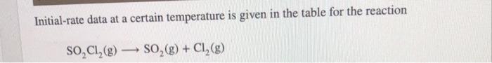 Solved Initial-rate data at a certain temperature is given | Chegg.com