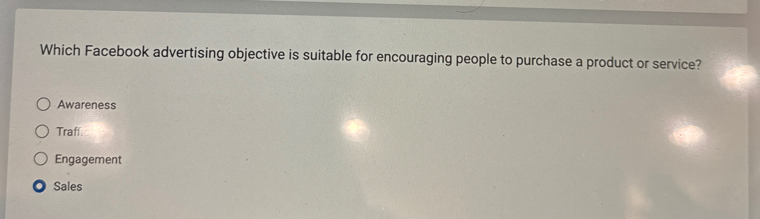 Solved Which Facebook advertising objective is suitable for | Chegg.com