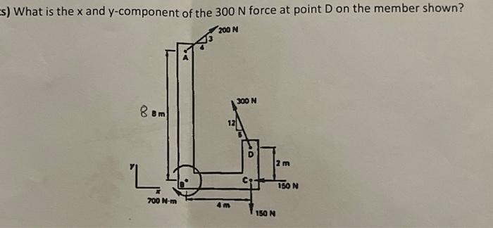 Solved What is the x and y-component of the 300 N force at | Chegg.com