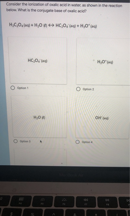 Solved Consider the ionization of oxalic acid in water, as | Chegg.com