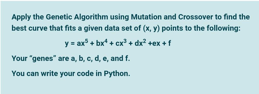 Solved Apply The Genetic Algorithm Using Mutation And